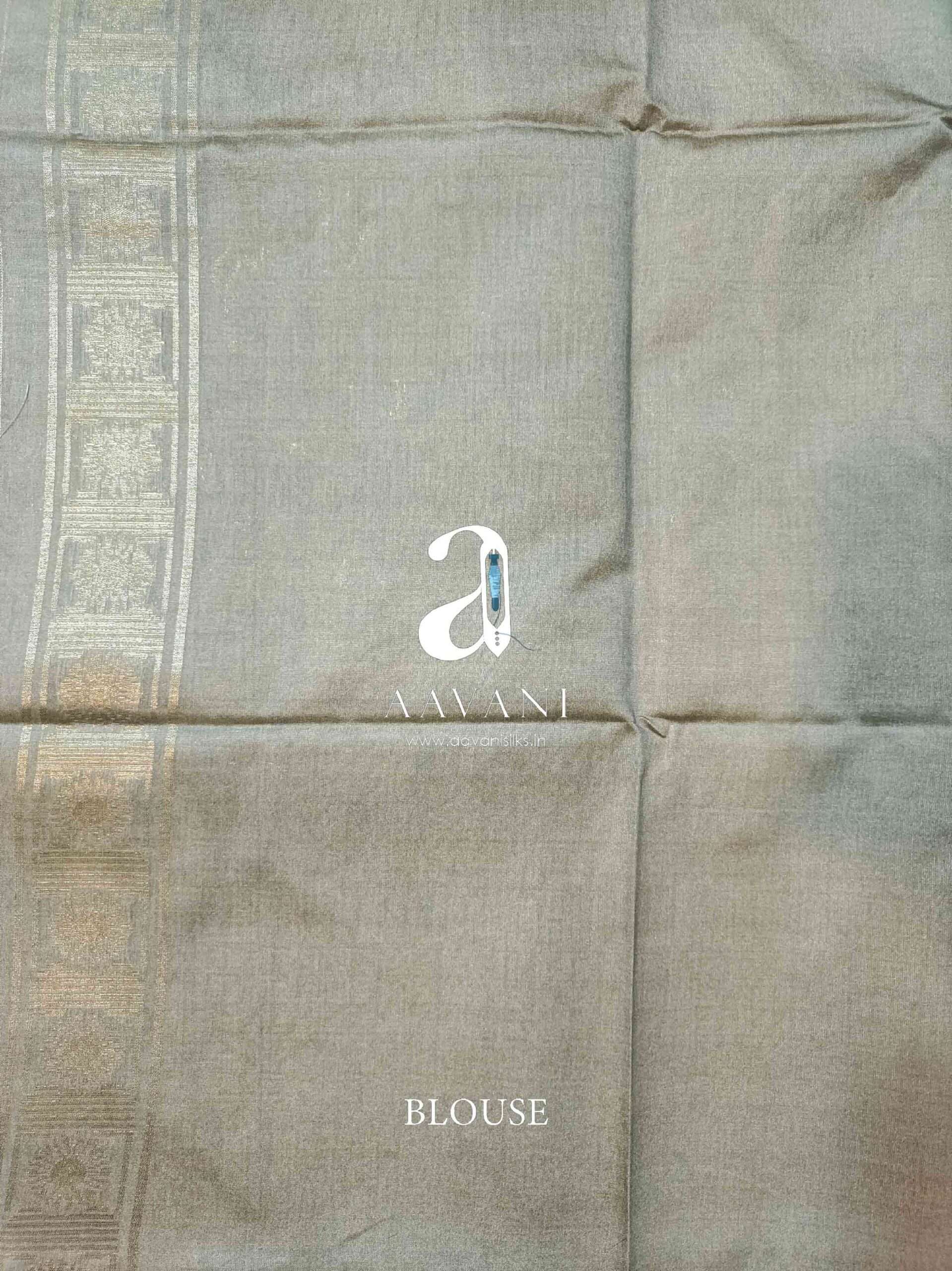 Beautiful Patel Green with Grey Color Turning Border Banaras Saree ...